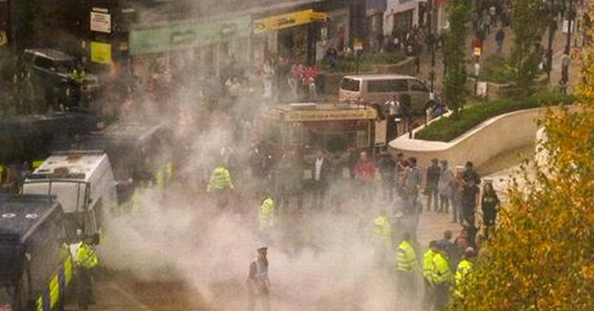 Preston Anti-Refugee Protest: Smoke Bombs Thrown As Protesters Clash ...