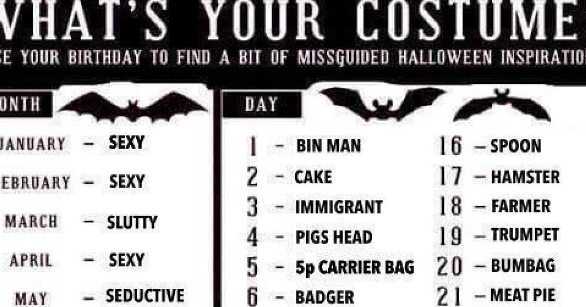 Sexy Halloween Costumes What Should You Go As This Chart Will Help