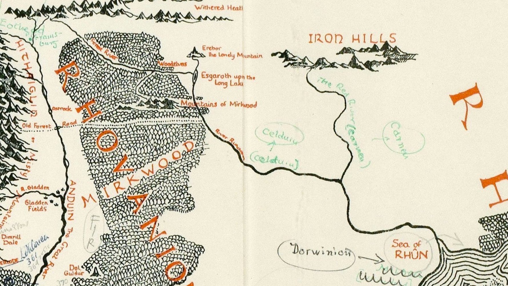 'Lord Of The Rings' Map Annotated By Tolkien Found Inside Illustrator's ...
