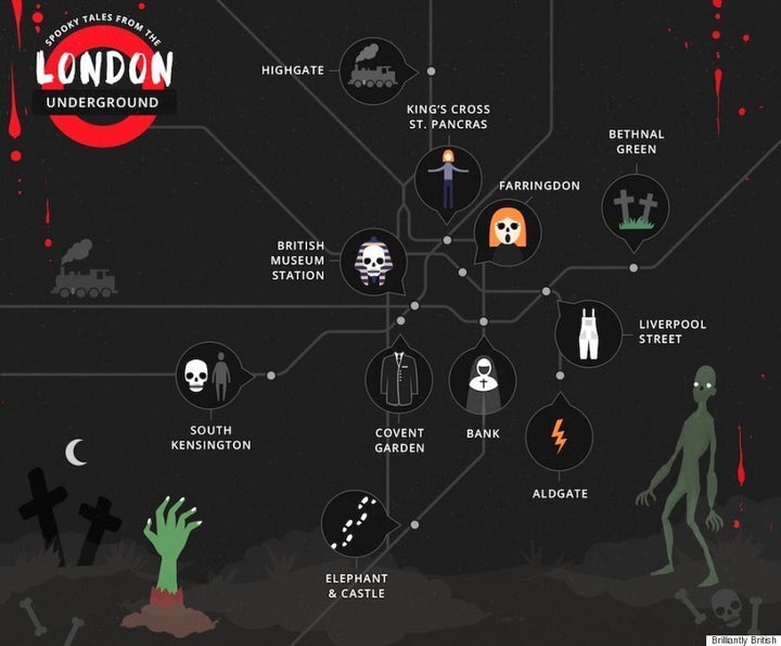 London Underground Tube Map Reveals The Most Haunted Stations ...