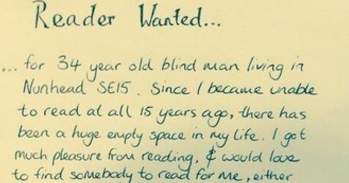 Blind Man's Plea For People To Read To Him Goes Viral | HuffPost UK Life