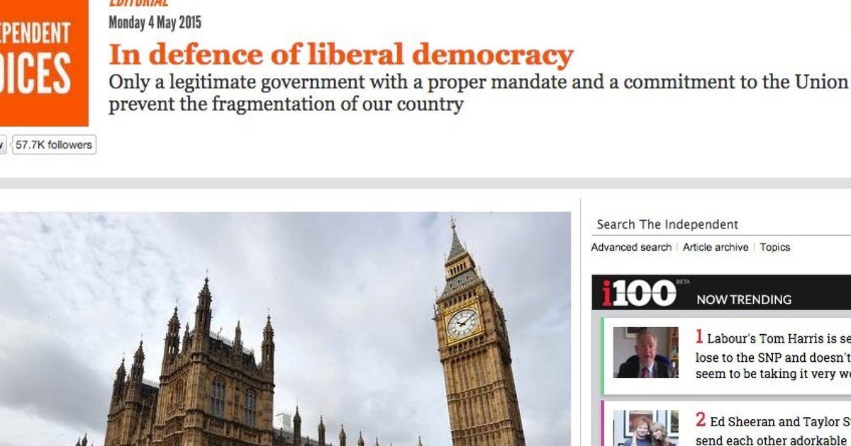 The Independent Backs Conservative/Liberal Democrat Coalition ...