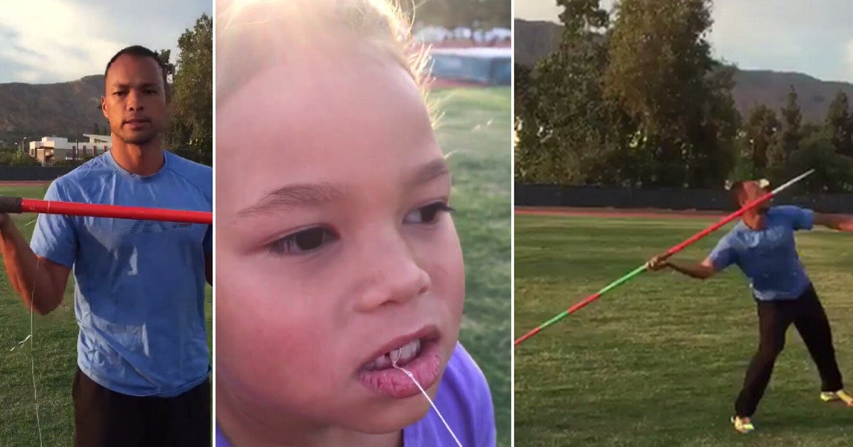 Olympic Gold Medallist Bryan Clay Removes His Daughter's Loose Tooth ...