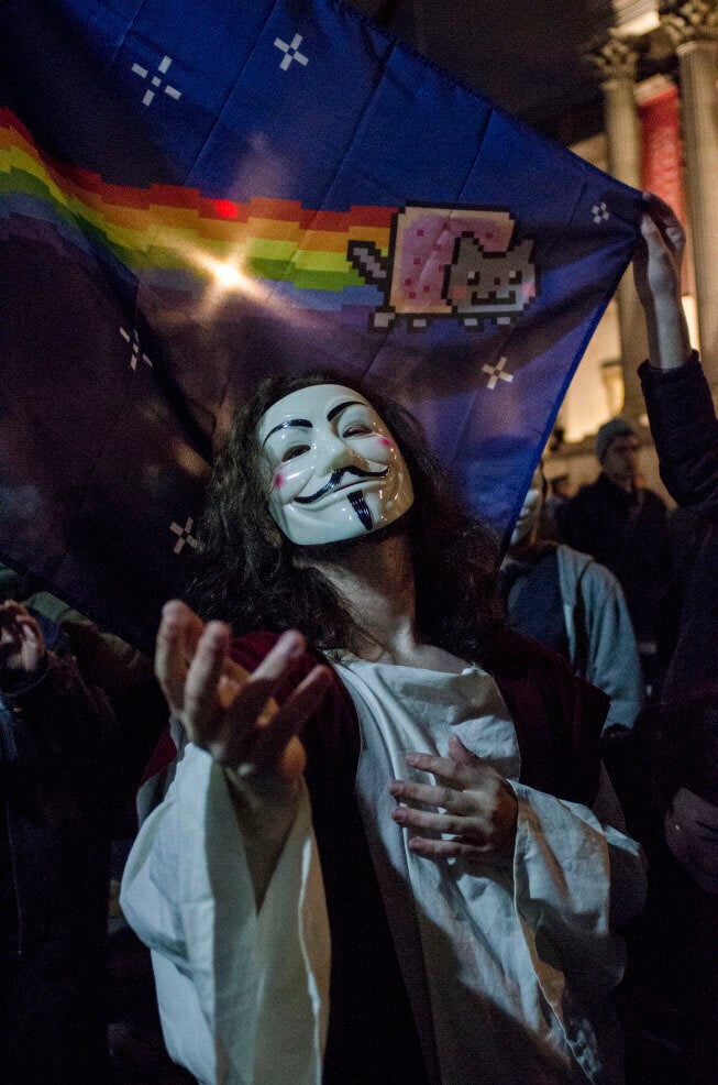 Million Mask March Activists Clash With Police In London, Russell Brand ...