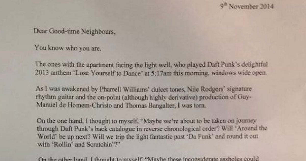 Neighbours Respond To Late-Night Party With The Best Note Ever ...