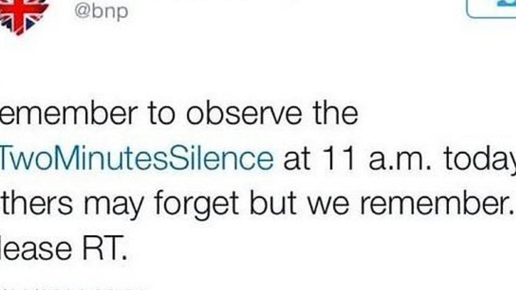 BNP Tweet Remembrance Day Silence Reminder - A Day Late | HuffPost UK ...