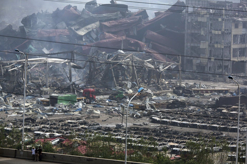 Tianjin Explosion Huge Crater Opens In Apocalyptic Aftermath Of Blast