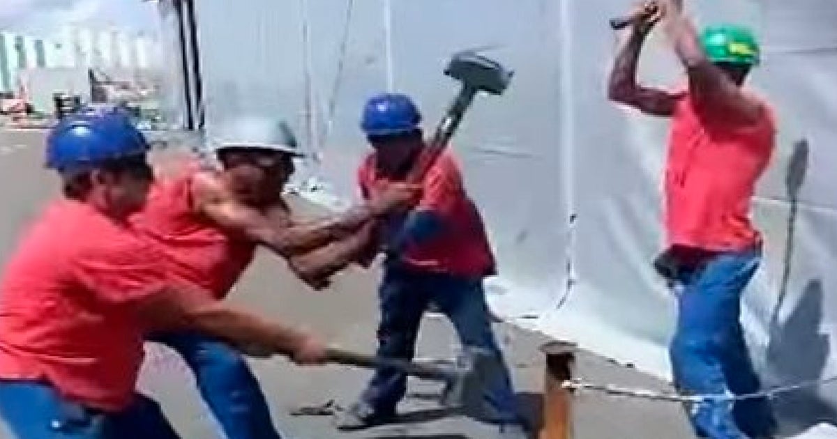 This Video Of Four Men Hammering A Tent Peg Into The Ground Is Very ...