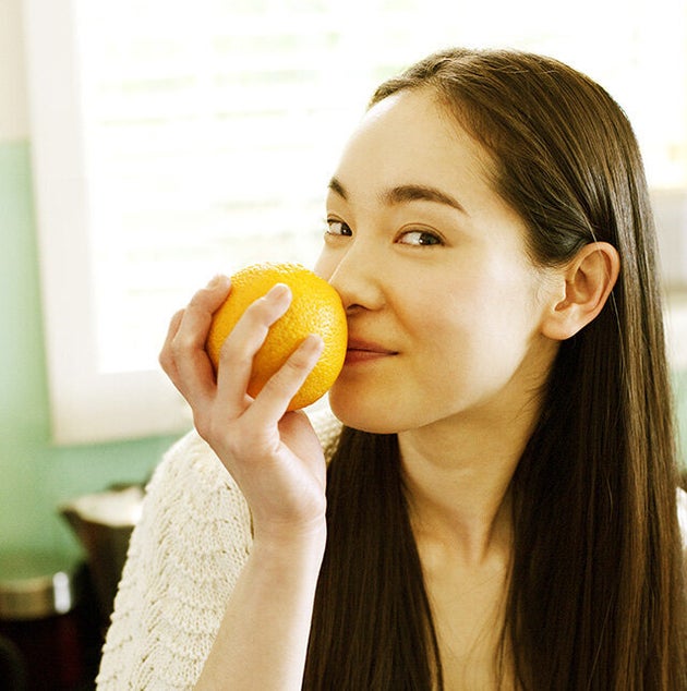 Nose Smelling Fruit