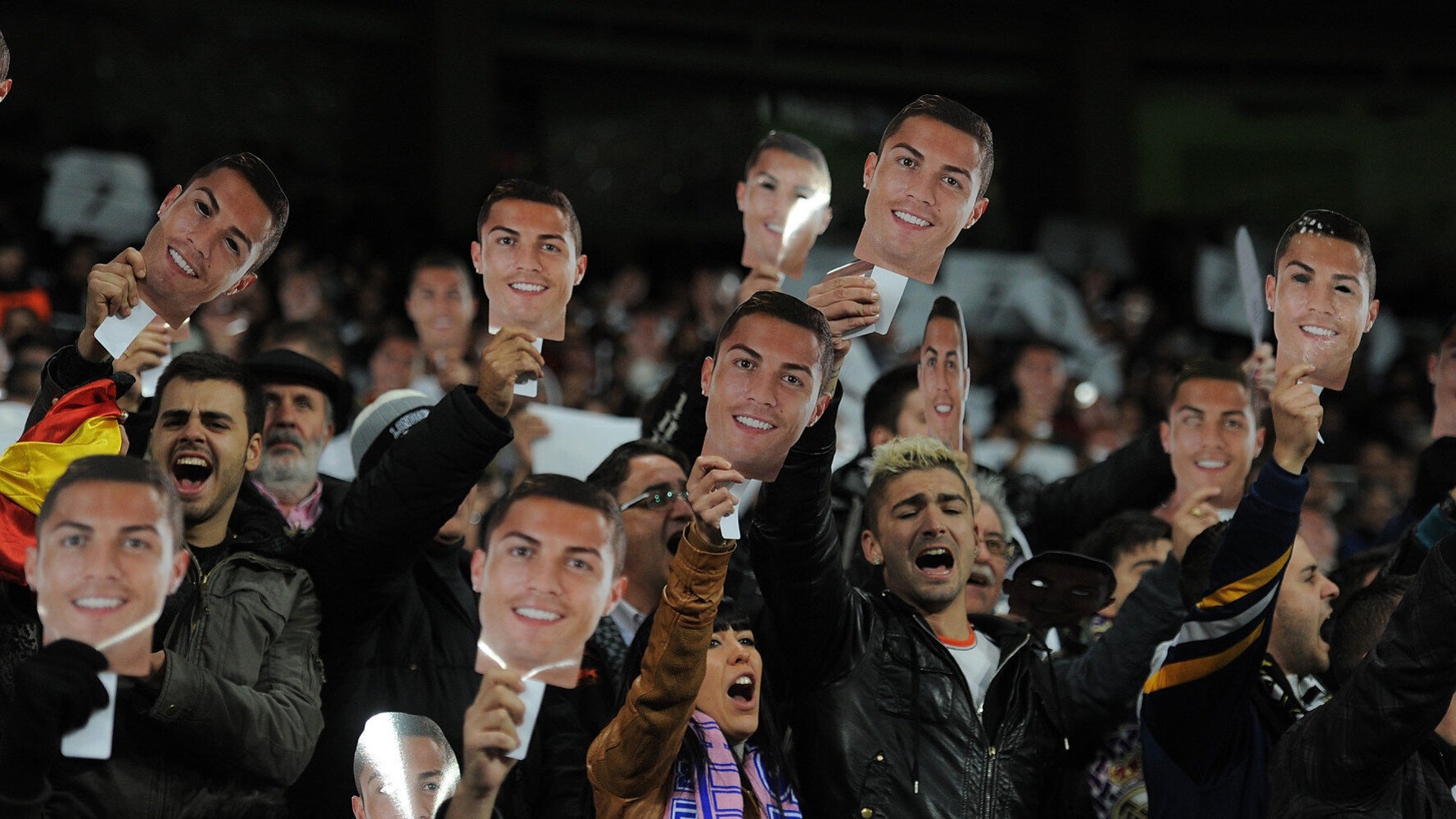 Real Madrid Fans Show Support For Cristiano Ronaldo With Masks ...