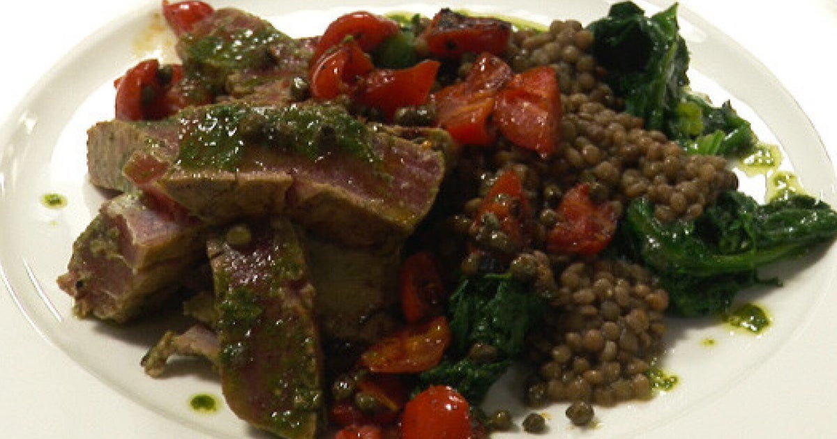 Recipe of the Week: Seared Tunafish With Marjoram, Capers, Spinach and ...