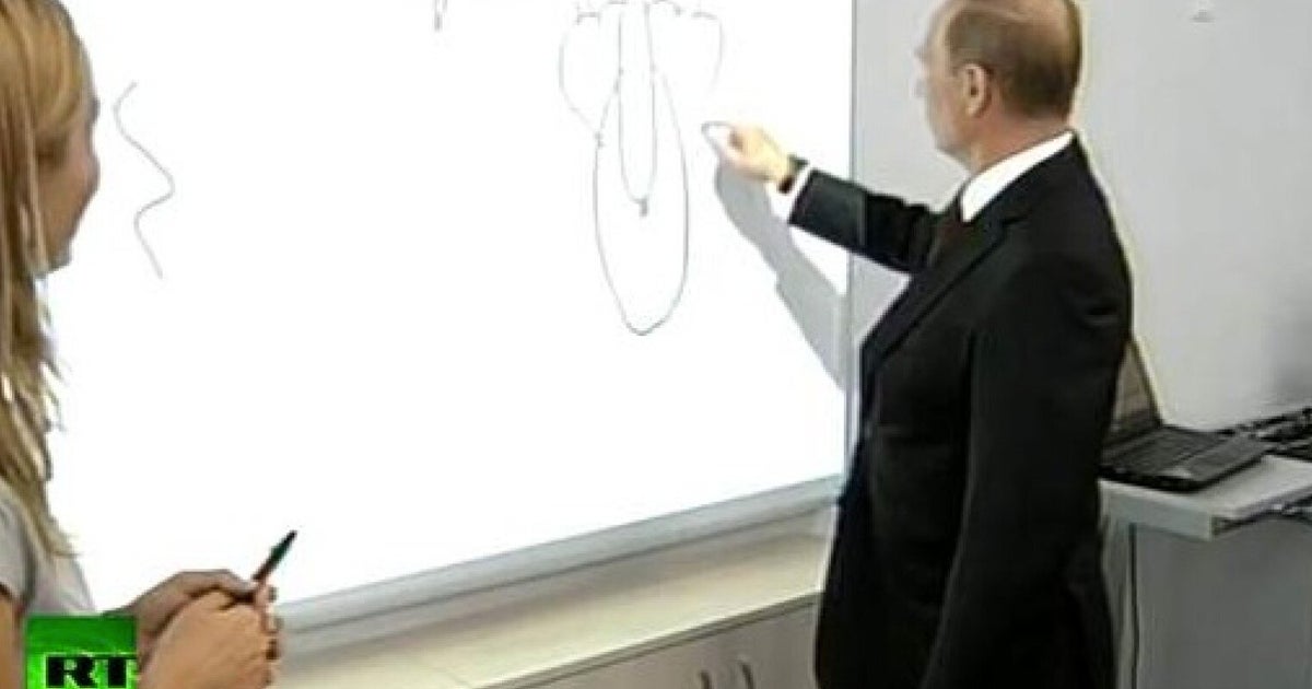 Vladimir Putin Draws A Cat's Bottom In Classroom | HuffPost UK News