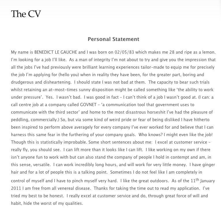 Six Seriously Weird CVs | HuffPost UK Students
