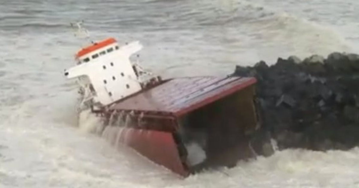 Ship Breaks In Two After Being Battered By Waves On French Coast (VIDEO ...