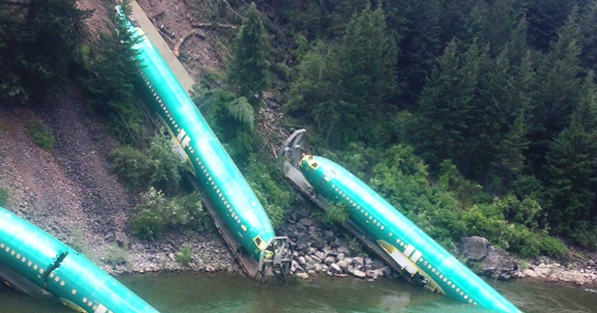 Three Boeing 737 Fuselages Slide Into Montana River After Train Derails ...