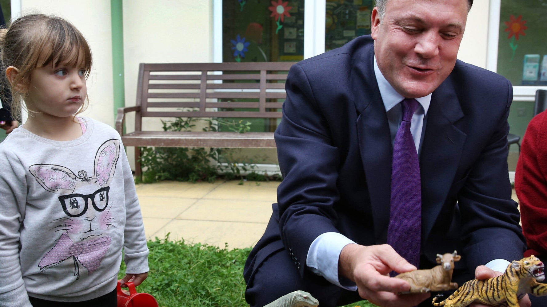 Ed Balls Playing In A Sandpit While Little Girl Glowers Is Best ...