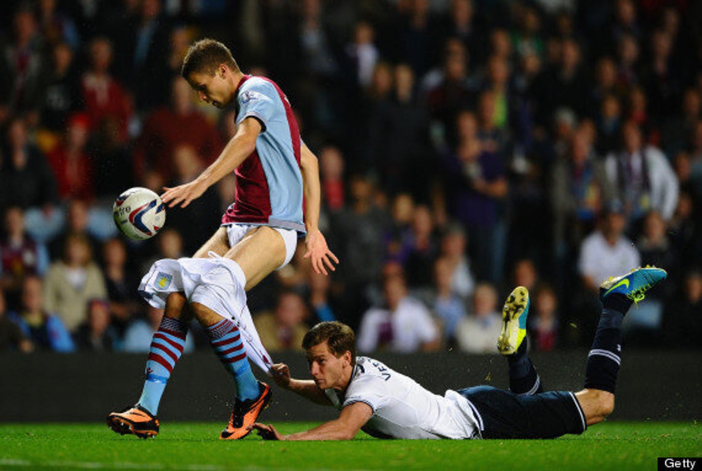 Aston Villa 0-4 Tottenham: Nicklas Helenius' Shorts Pulled Down By Jan ...