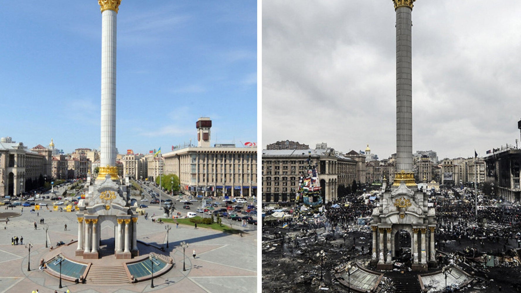 Incredible Before And After Pictures Of Kievs Devastated Independence