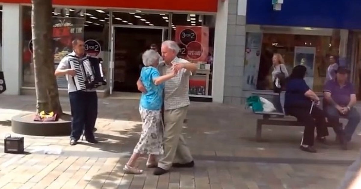 Elderly Couple Dance To A Busker In Wolverhampton City Centre, Make ...