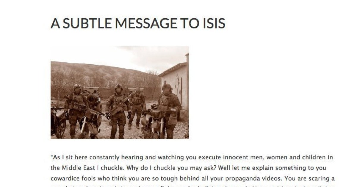 Nick Powers, Military Veteran, Writes A 'Subtle Message' To ISIS ...