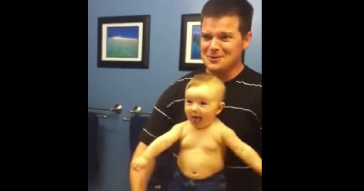 This Eight-Month-Old Baby Is Having A Muscle Flex-Off With His Dad, And ...
