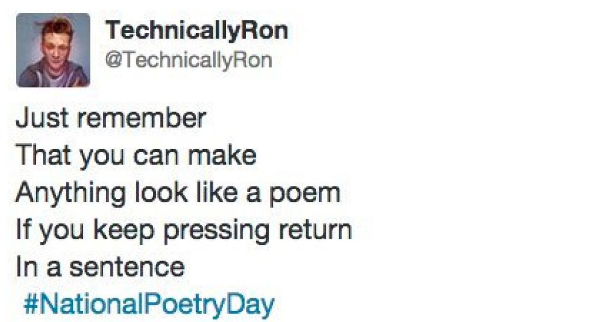 National Poetry Day: Twitter's Funniest Reactions And Rhymes | HuffPost ...