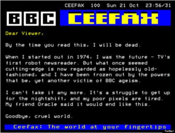 Ceefax Is Dead: Teletext Switched Off For Good As 'Goodbye Note ...