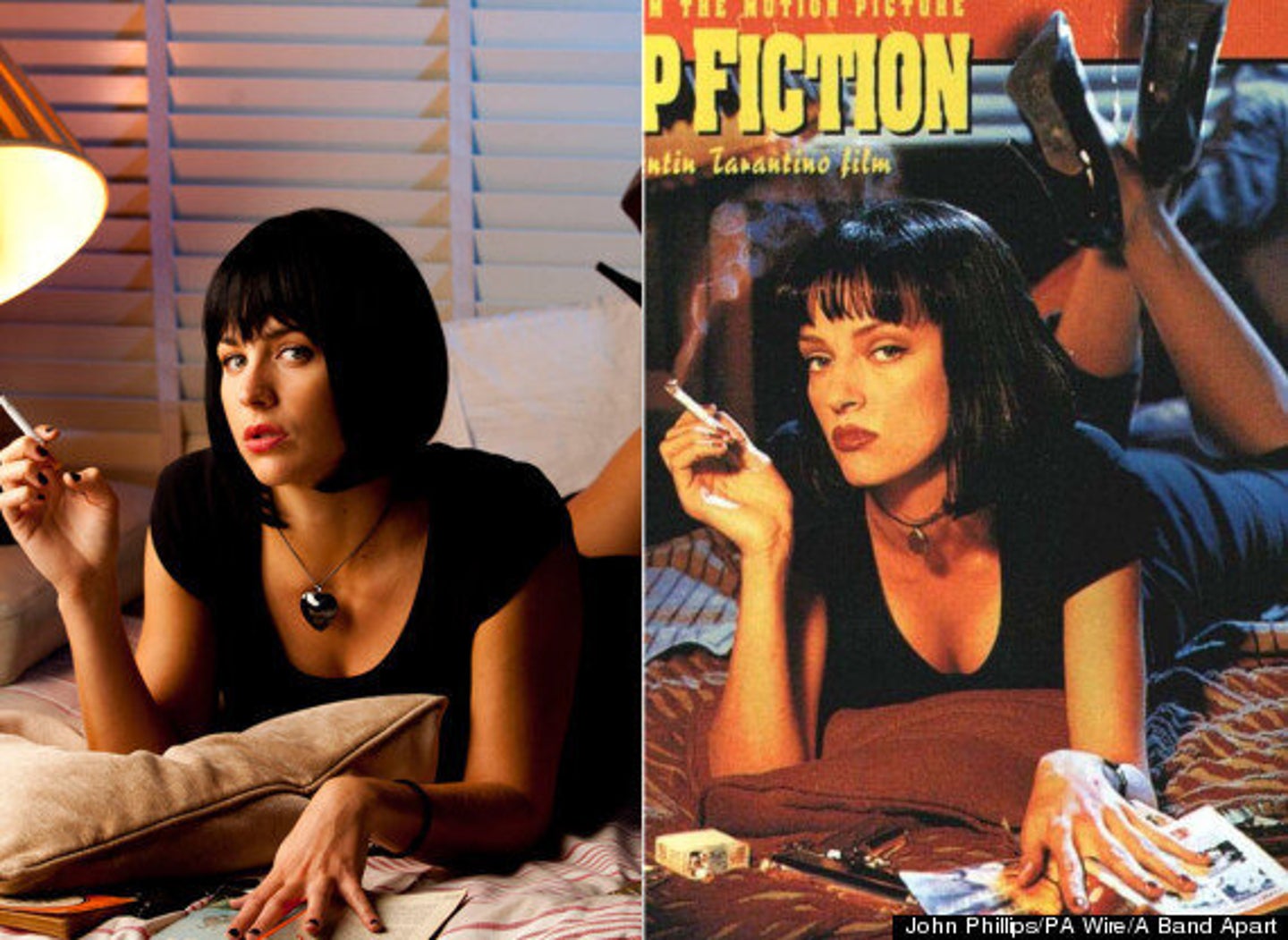 Uma Thurman's 'Pulp Fiction' Pose Recreated By Gemma Atkinson ...