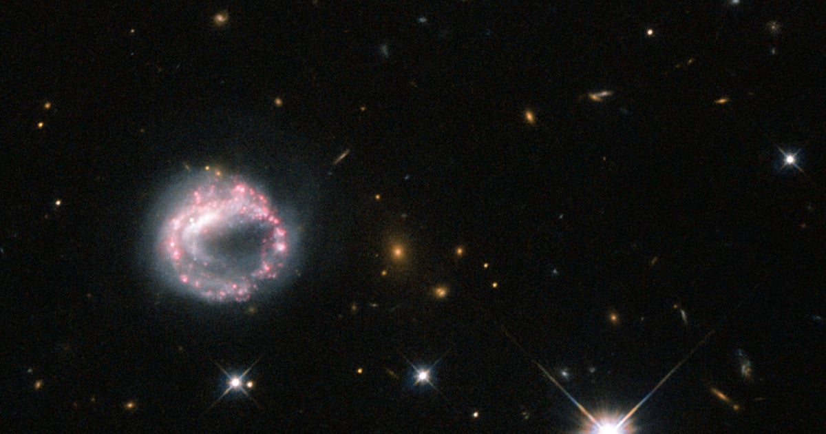 Hubble Telescope Captures 'Sparkling Pink' Ring Galaxy (PICTURES ...