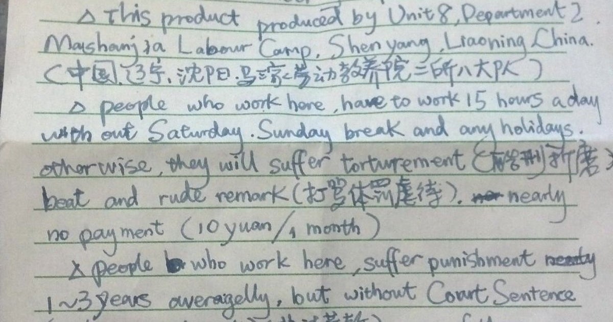 Chinese Forced Labourer's 'Note' Found In Oregon Mother Julie Keith's ...