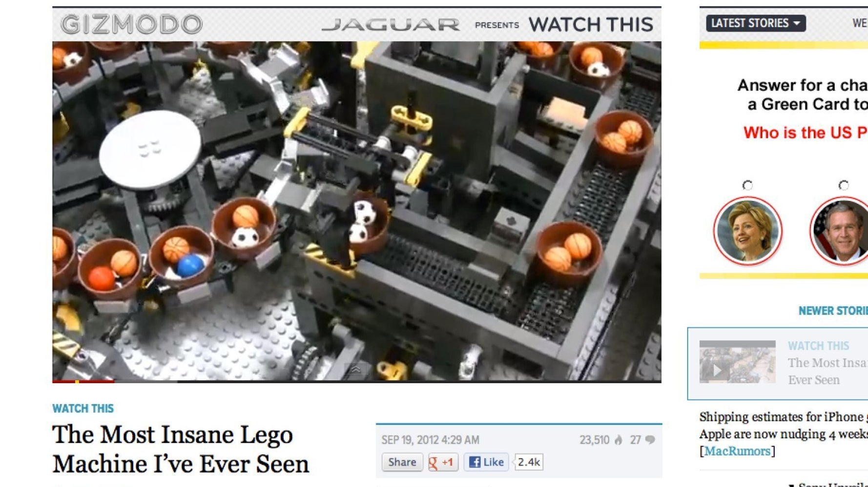 Amazingly Complex Lego Machine Is Brick-Building Genius (VIDEO ...
