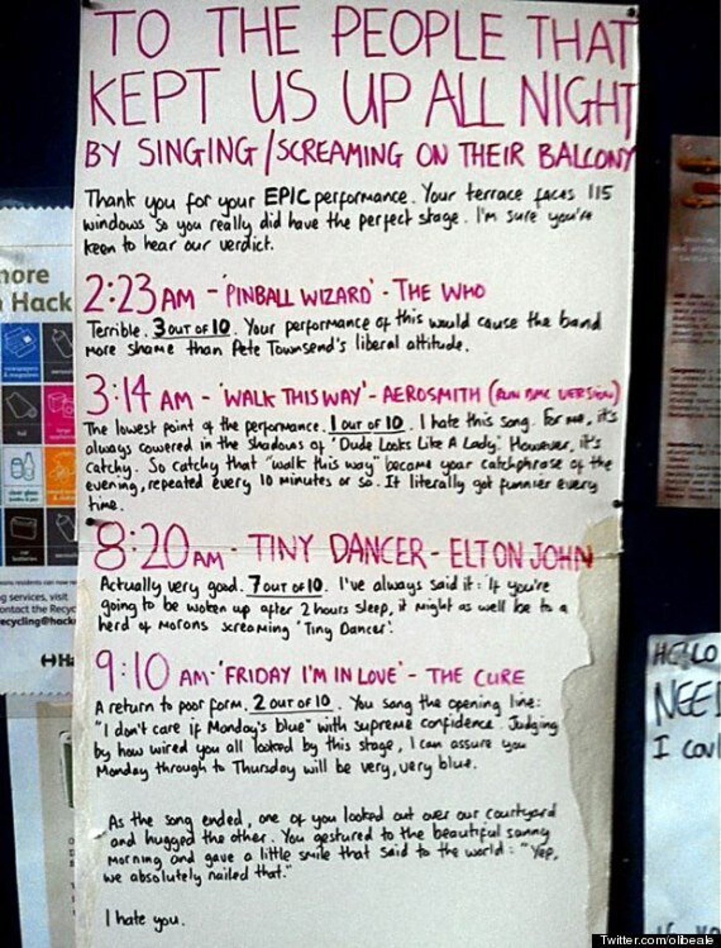 Karaoke Singers Receive Hilarious Critique From Neighbour (PHOTO ...