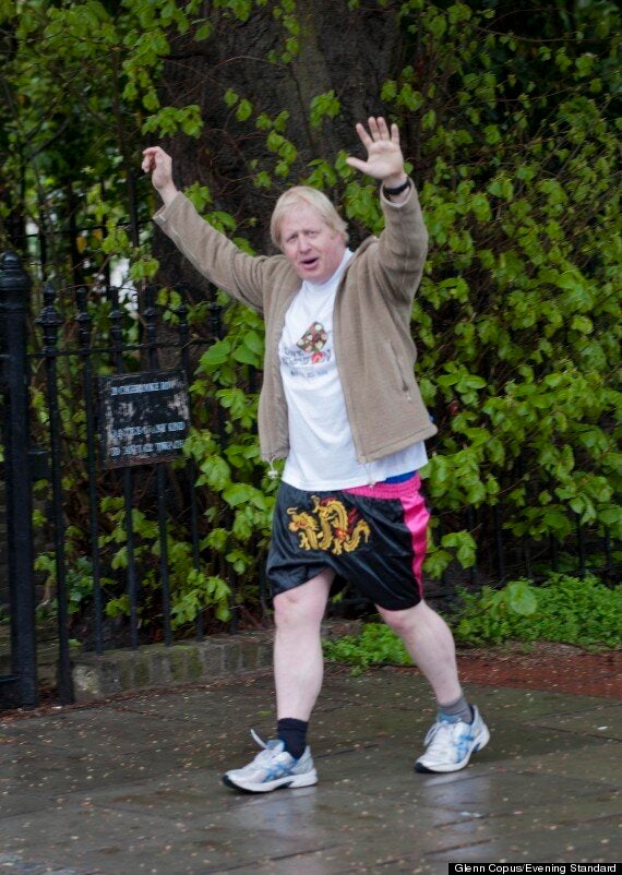Boris Johnson Sports A Brash Pair Of Pink-Striped Dragon Shorts ...