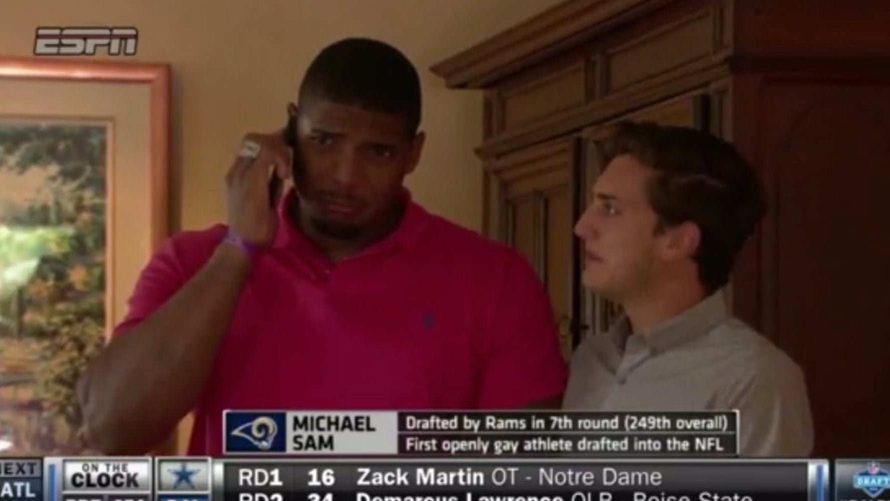 Michael Sam, First Openly Gay NFL Player, Breaks Down When He Hears He's Been Drafted (VIDEO ...