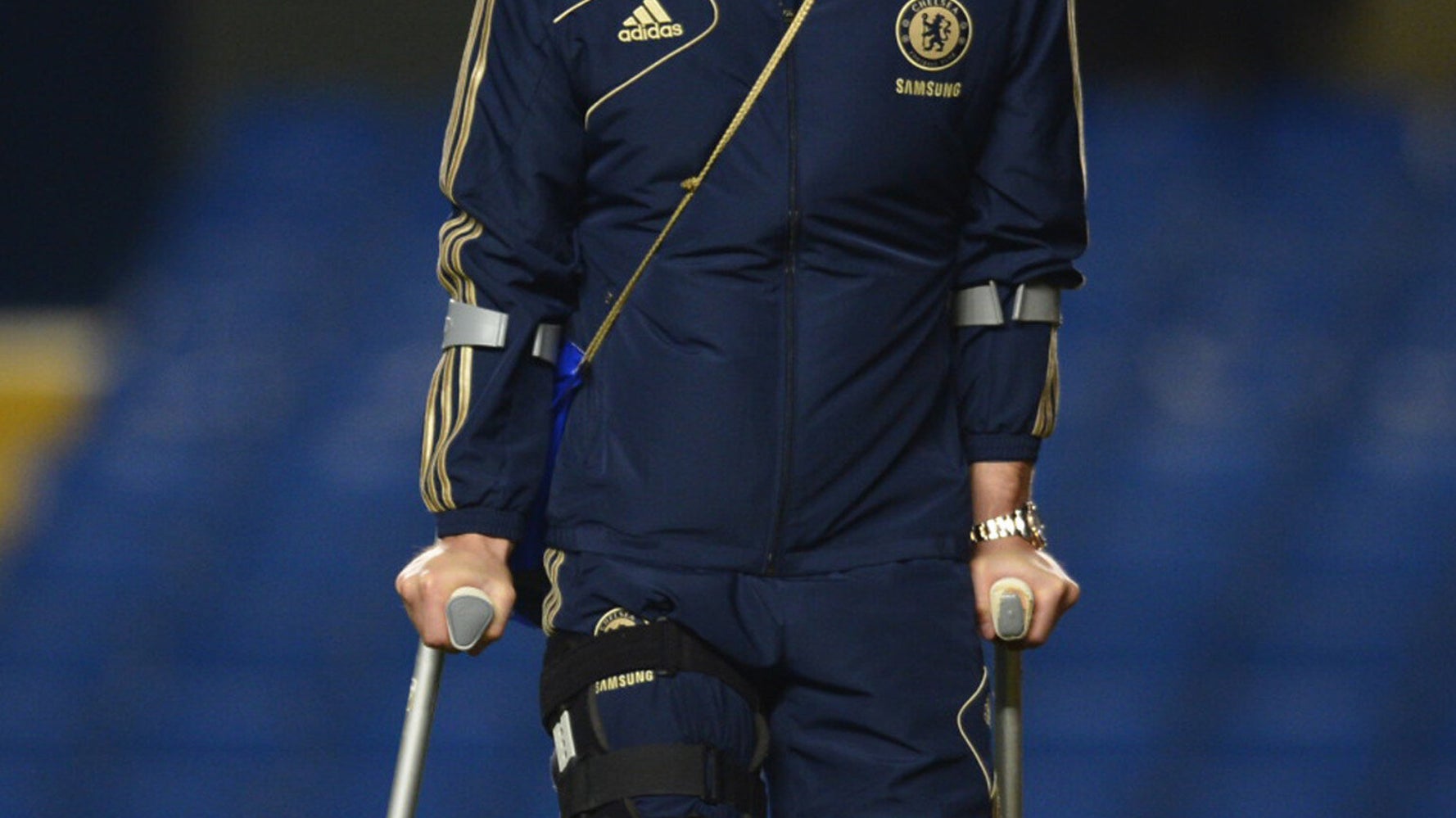 John Terry On Crutches After Luis Suárez Challenge (PICTURES ...
