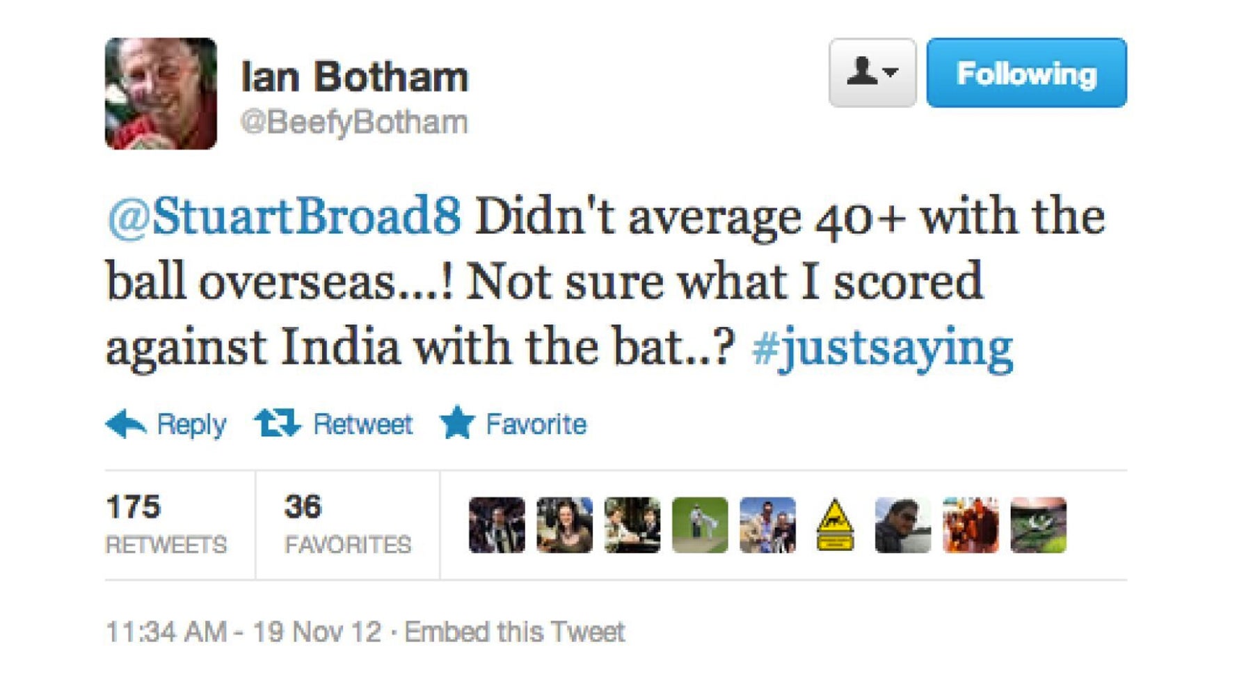 Sir Ian Botham Takes A Swipe At Stuart Broad On Twitter | HuffPost UK Sport