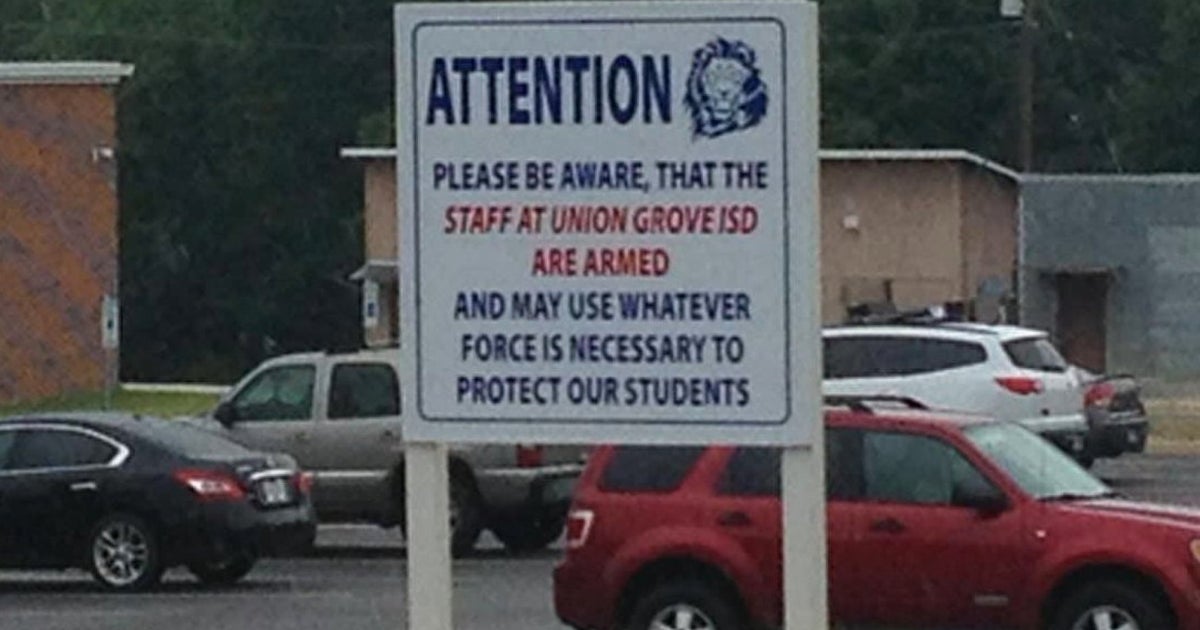 Gun Control: Texas School Displays Signs Warning Staff Are Armed 'And ...