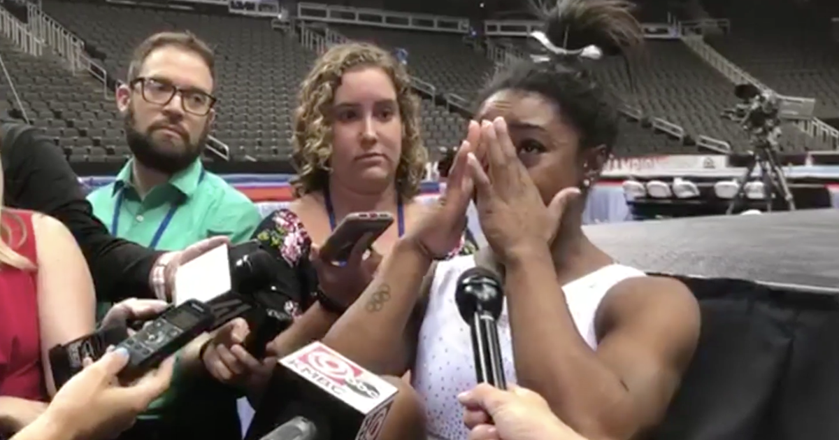 Simone Biles Tears Up Over USA Gymnastics’ Failure To Protect Athletes ...
