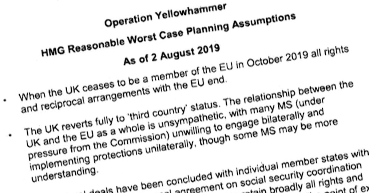 Operation Yellowhammer Report: What Does It Say? | HuffPost UK Politics