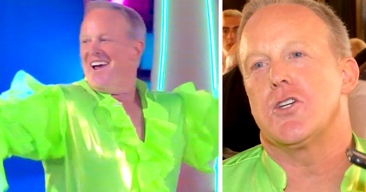 Sean Spicer Rocks Neon-Green Frilled Shirt For Dancing With Stars Debut ...