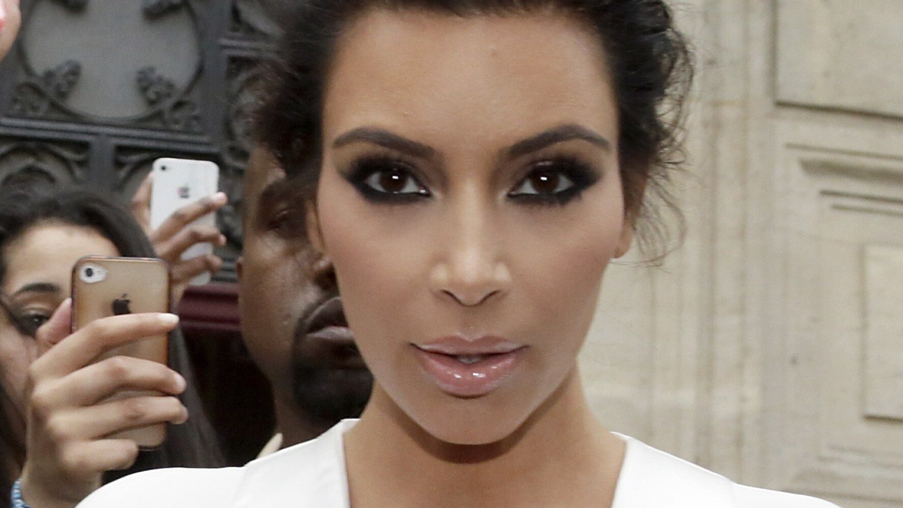 Kim Kardashian Wears Plunging Dress Day Before Wedding Huffpost Null