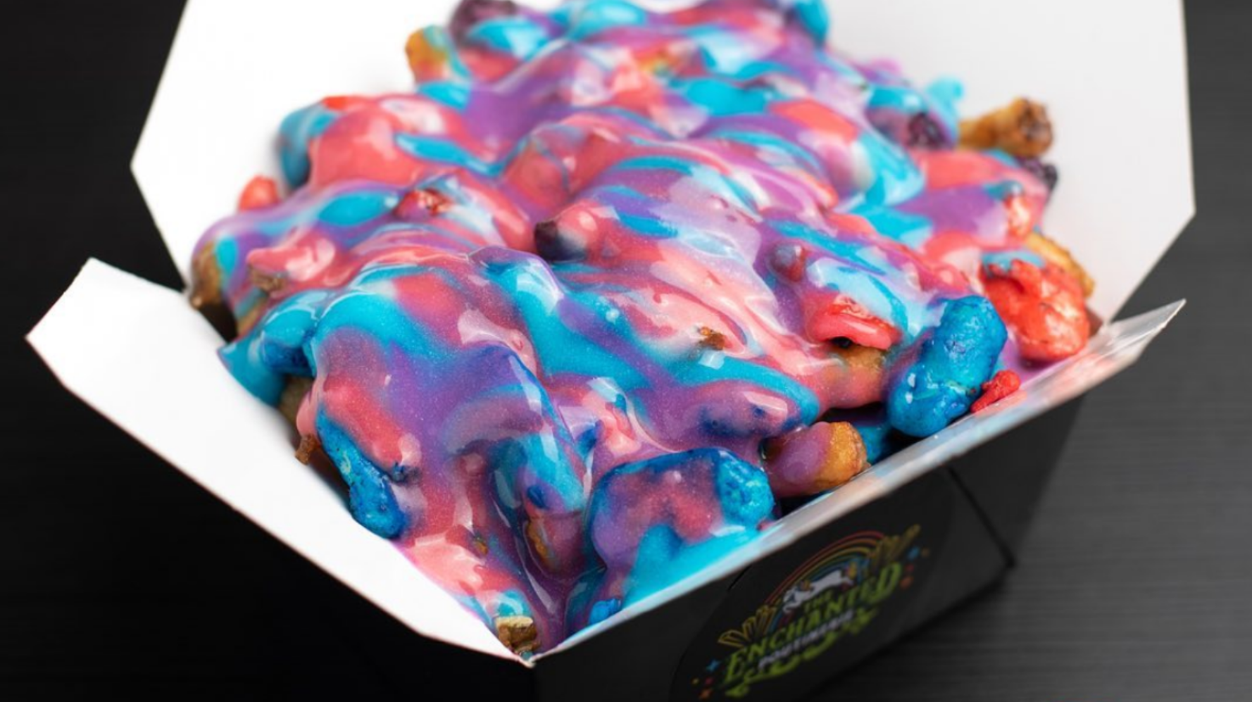 Behold! Enchanted Poutinerie's Unicorn Poutine In All Its Colourful Glory | HuffPost Life
