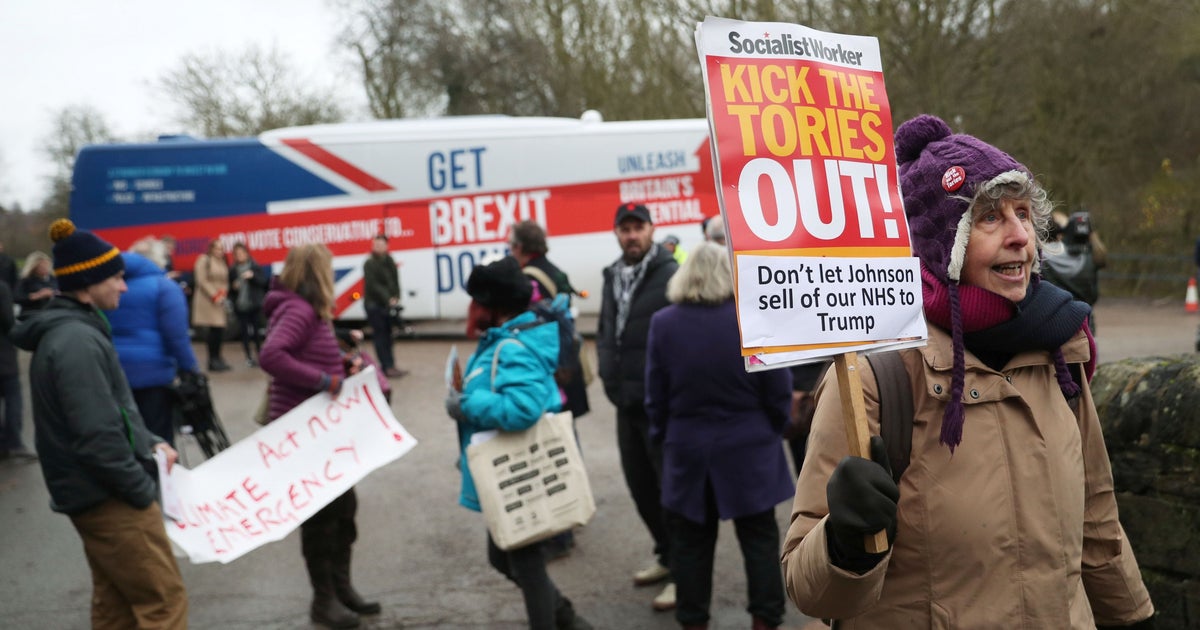 Boris Johnson's Tory Campaign Bus Mobbed By Protestors | HuffPost UK ...