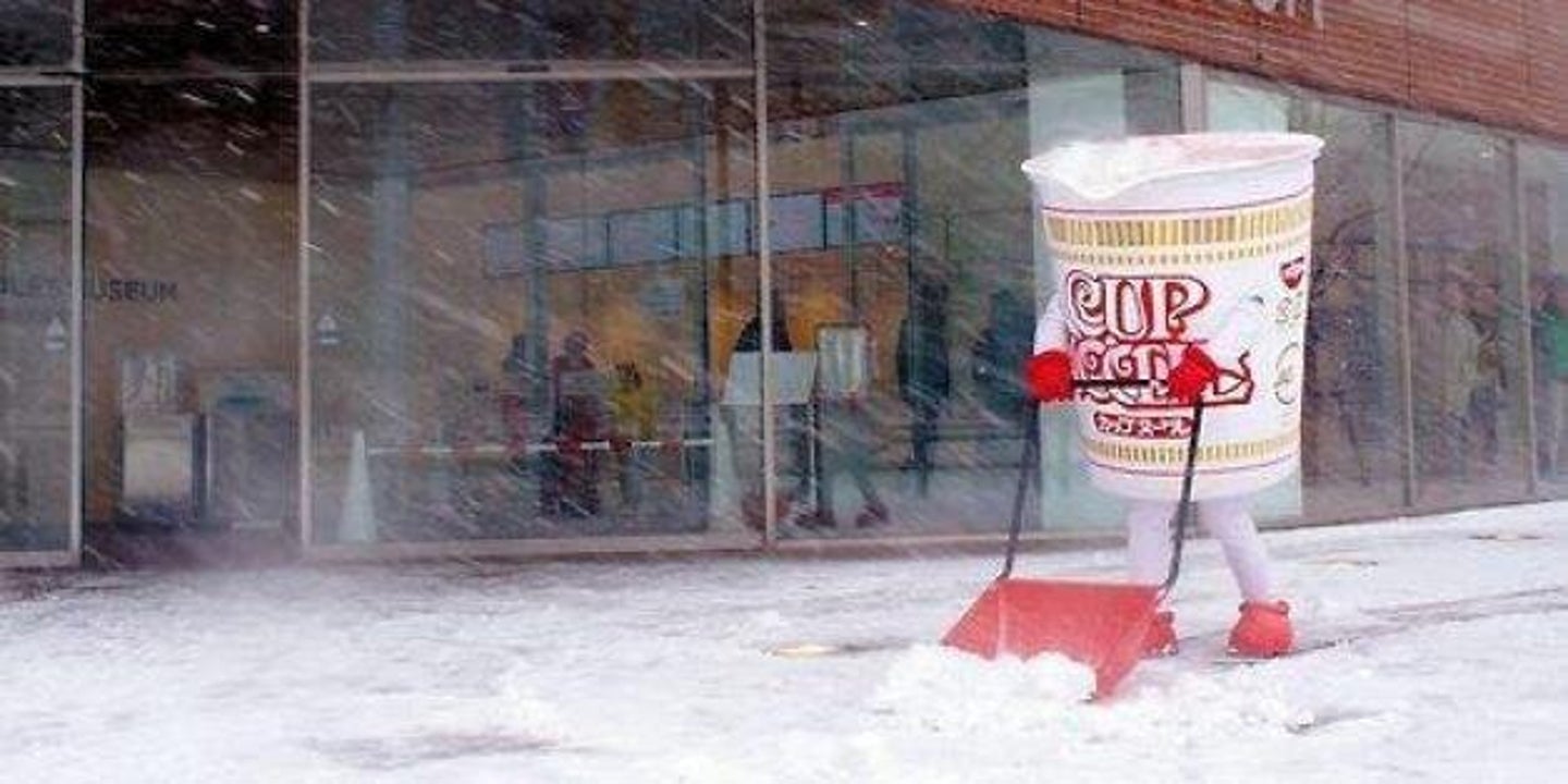 Cup Noodles Shovels Snow Outside Instant Ramen Museum | HuffPost Weird News