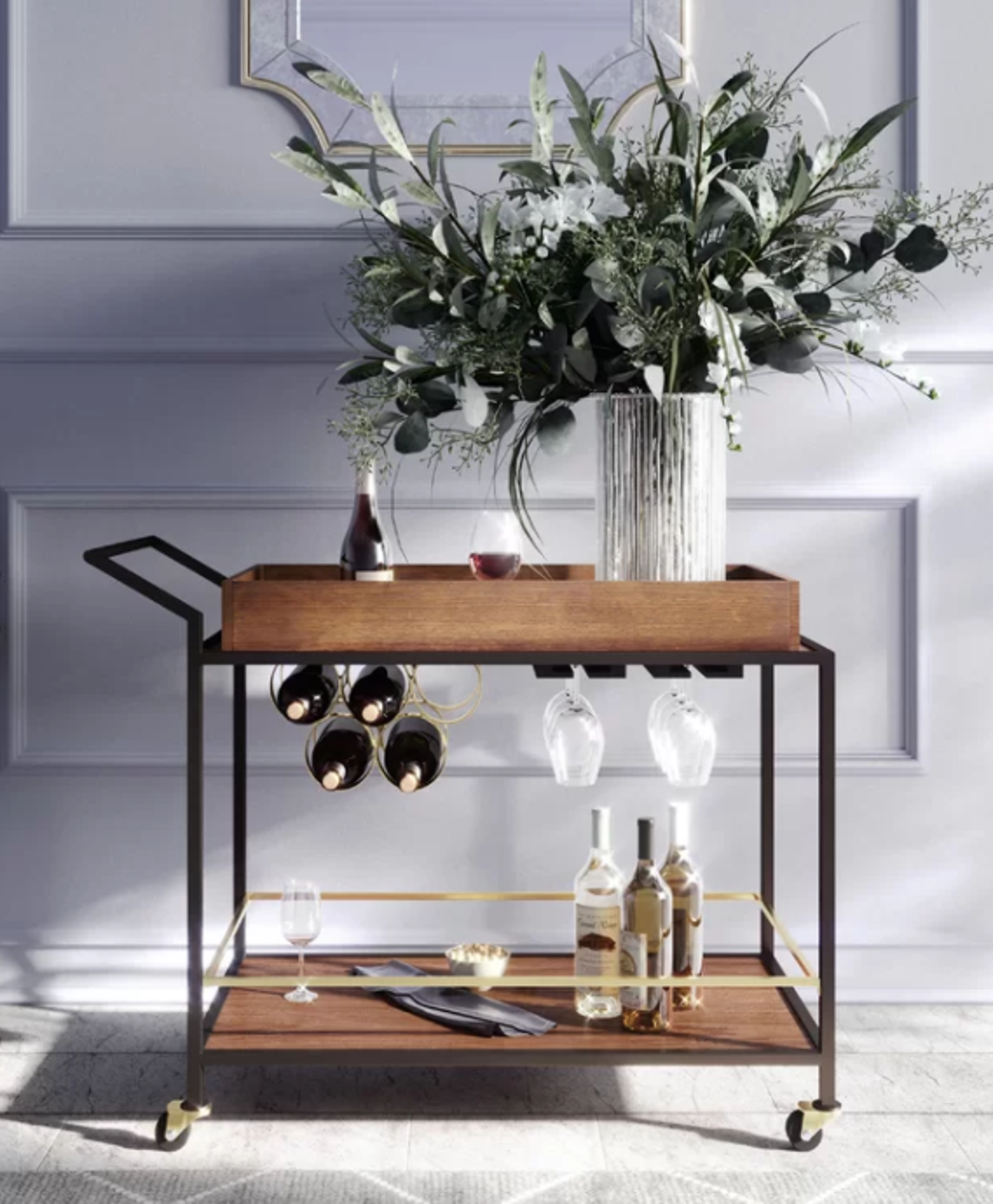 Beautiful Mini Bar Carts For Small Spaces And Every Budget | HuffPost Life