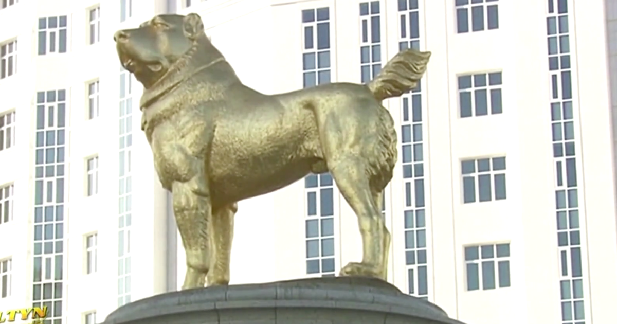 Turkmenistan Honors Beloved Dog Breed With Giant Gilded Monument ...