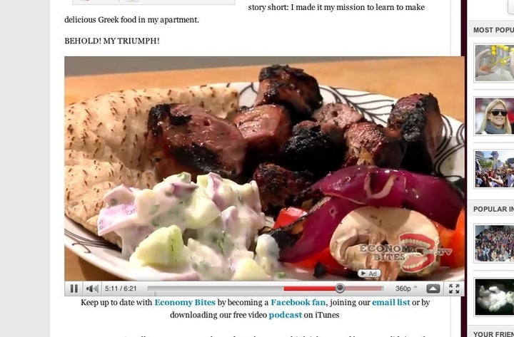 Recession Recipe: Beef & Veggie Kebabs with Tzaziki Sauce! | HuffPost Life
