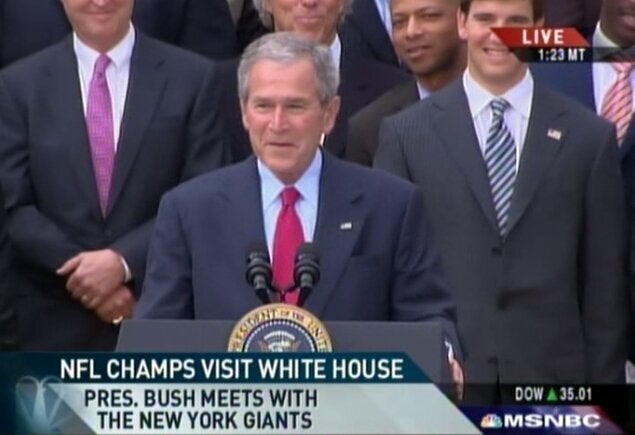 Bush Meets New York Giants, Cracks Jokes About Jessica Simpson And ...