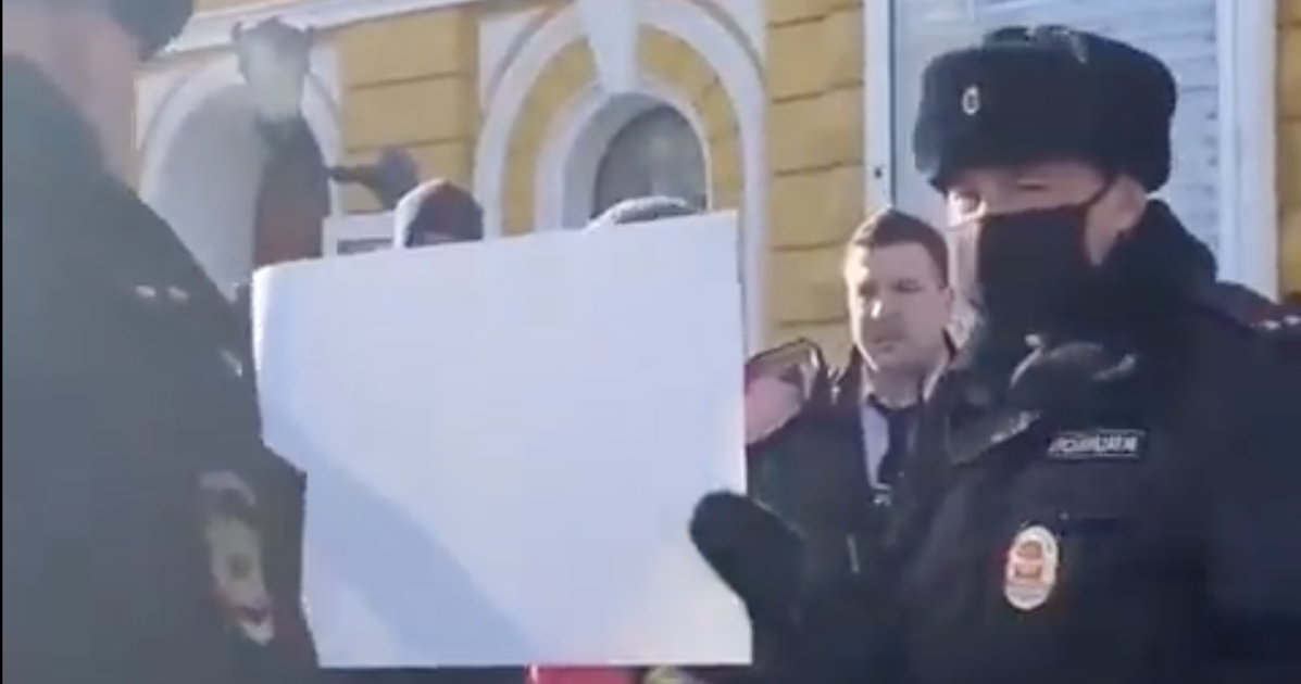 Demonstrators In Russia Resort To Blank-Sign Protests — And Still Get ...
