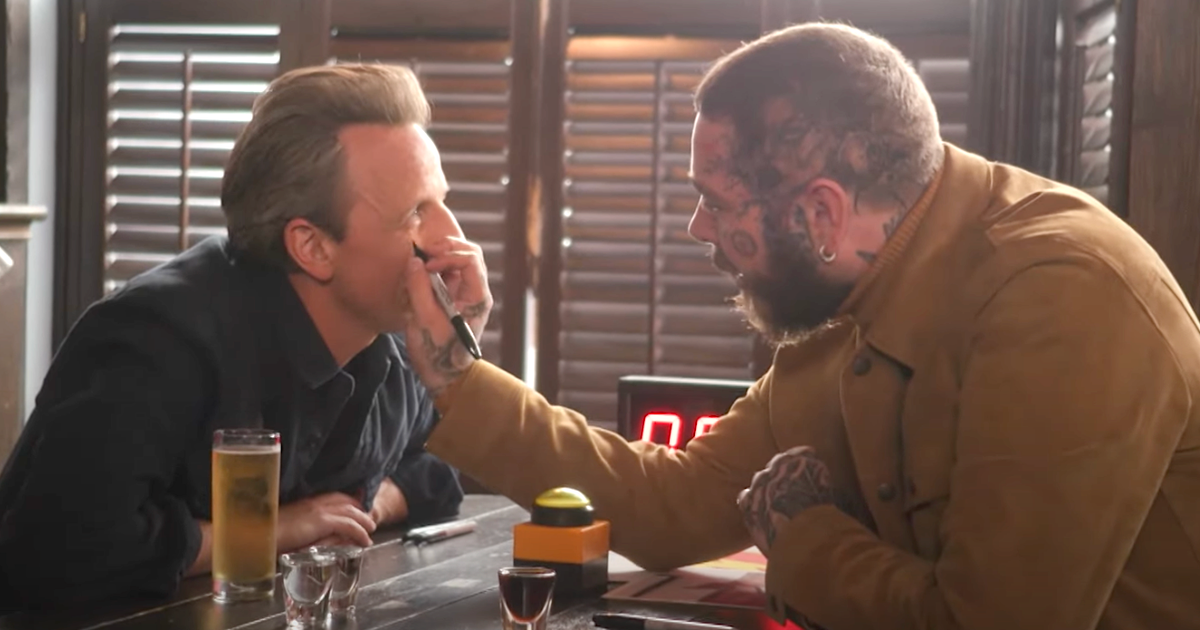 Post Malone And Seth Meyers Go Day-Drinking And It's Pure Barfly Inspo ...